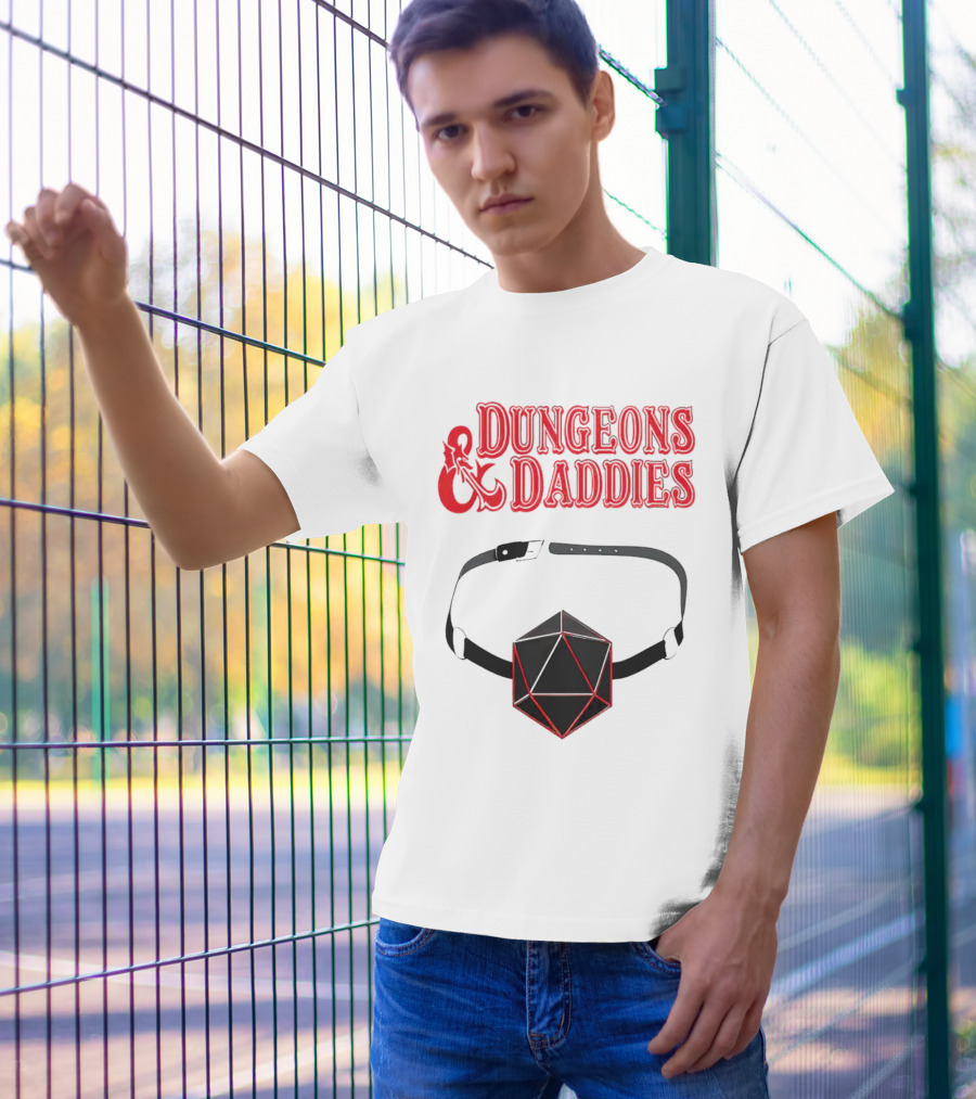 Dungeons And Daddies Headlamp Dice T-Shirt