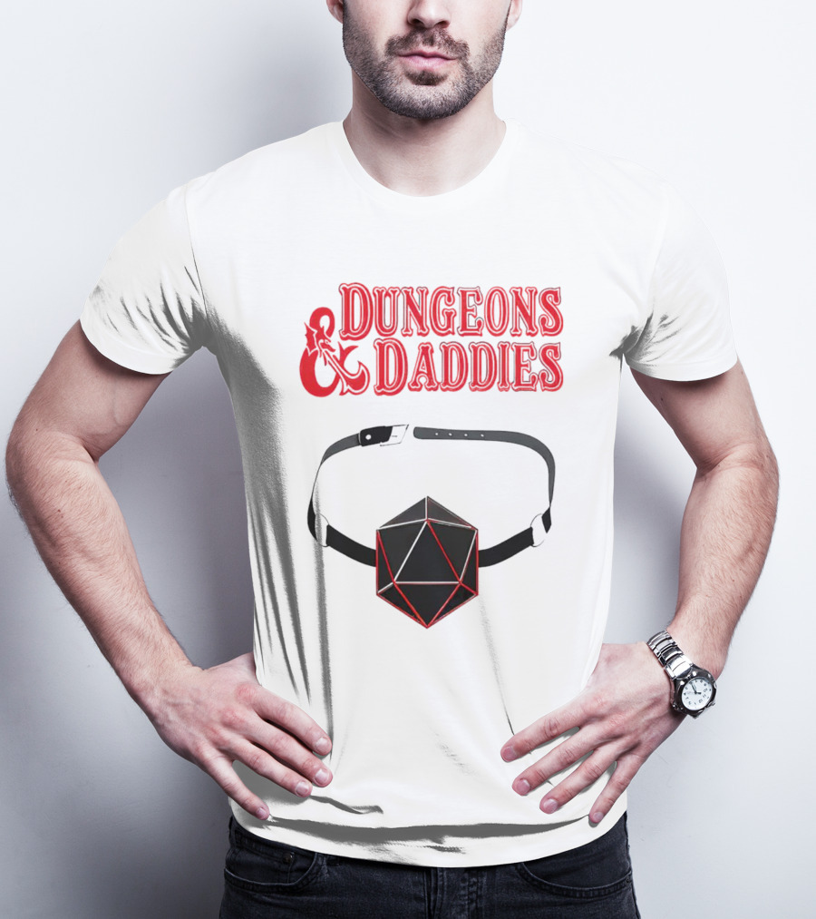 Dungeons And Daddies Headlamp Dice T-Shirt