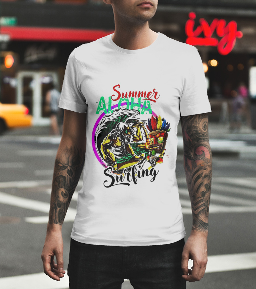 Summer Aloha Surfing Tiki Spirit Adventure T-Shirt