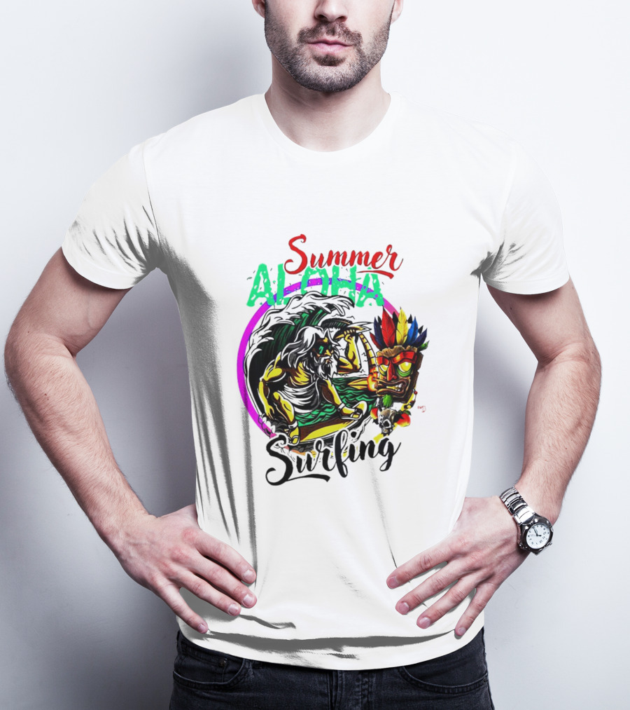 Summer Aloha Surfing Tiki Spirit Adventure T-Shirt
