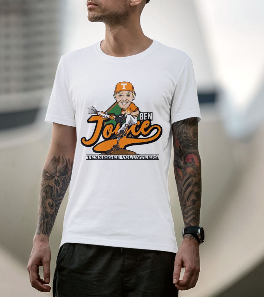Ben Joyce Tennessee Volunteers Pitcher Caricature Orange Jersey T-Shirt