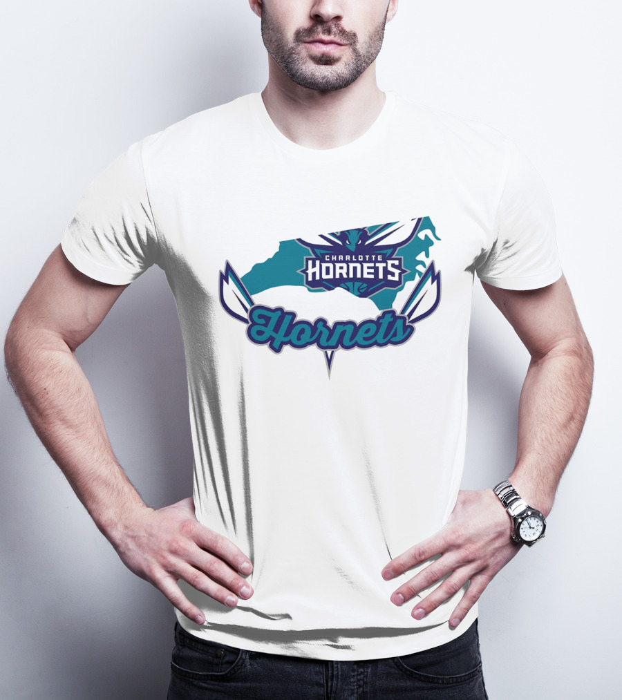 Charlotte Hornets North Carolina Map T-Shirt