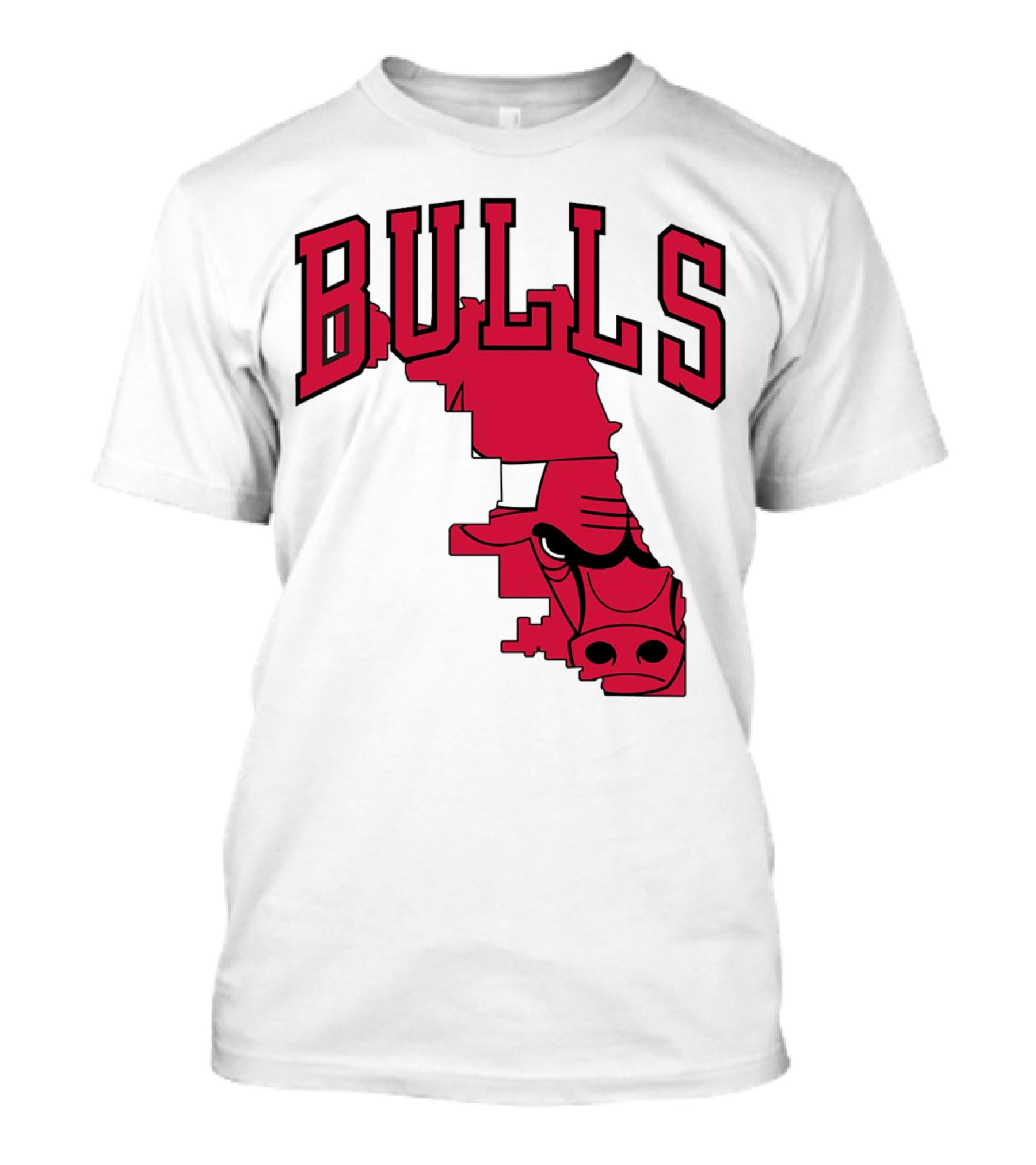 Bulls Chicago Map T-Shirt