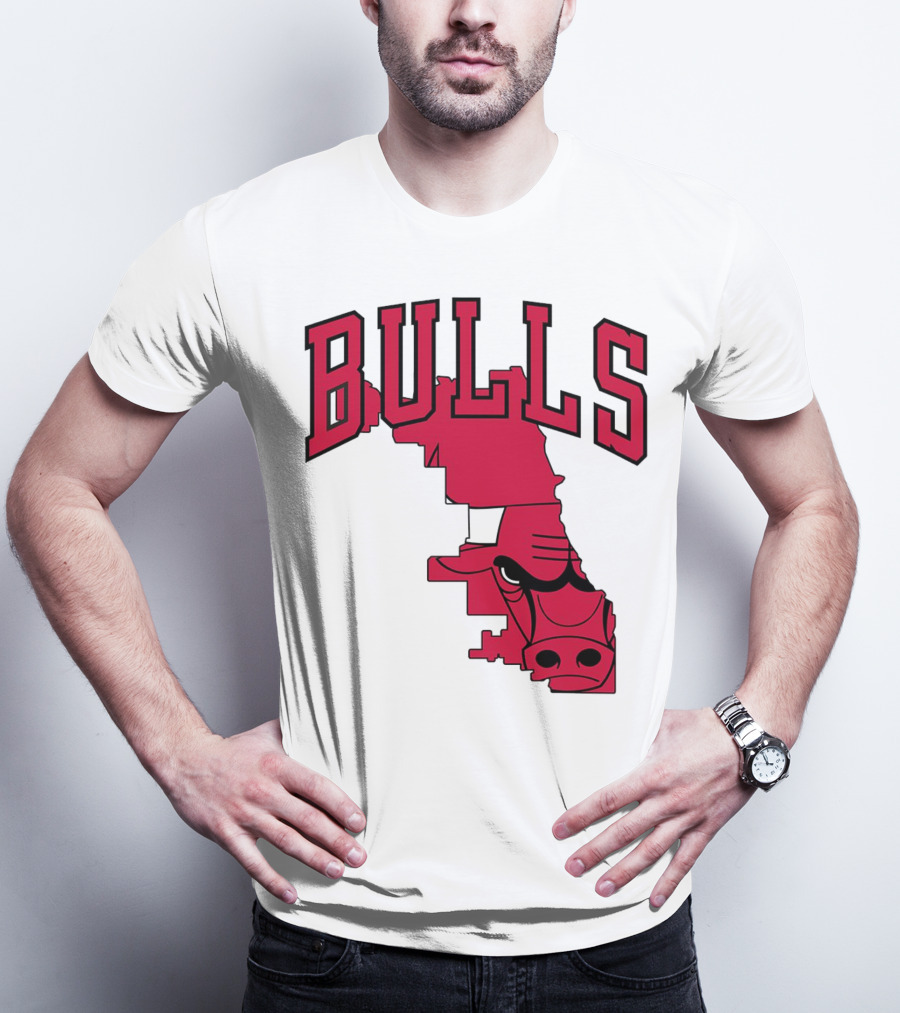 Bulls Chicago Map T-Shirt