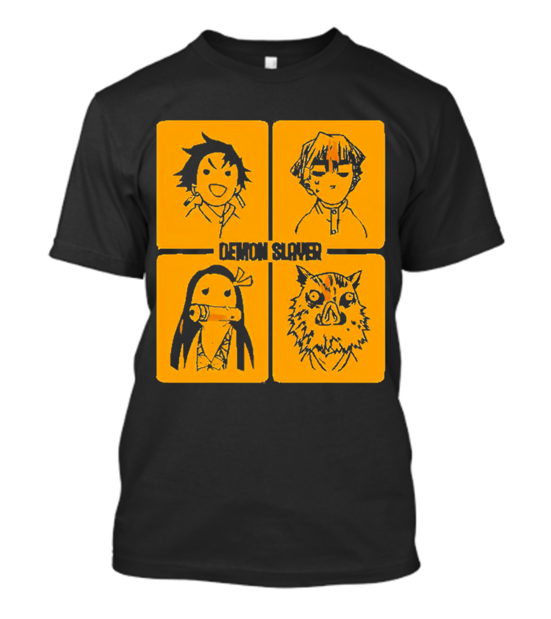 Demon Slayer Tanjiro Nezuko Inosuke Zenitsu Iconic Characters T-Shirt