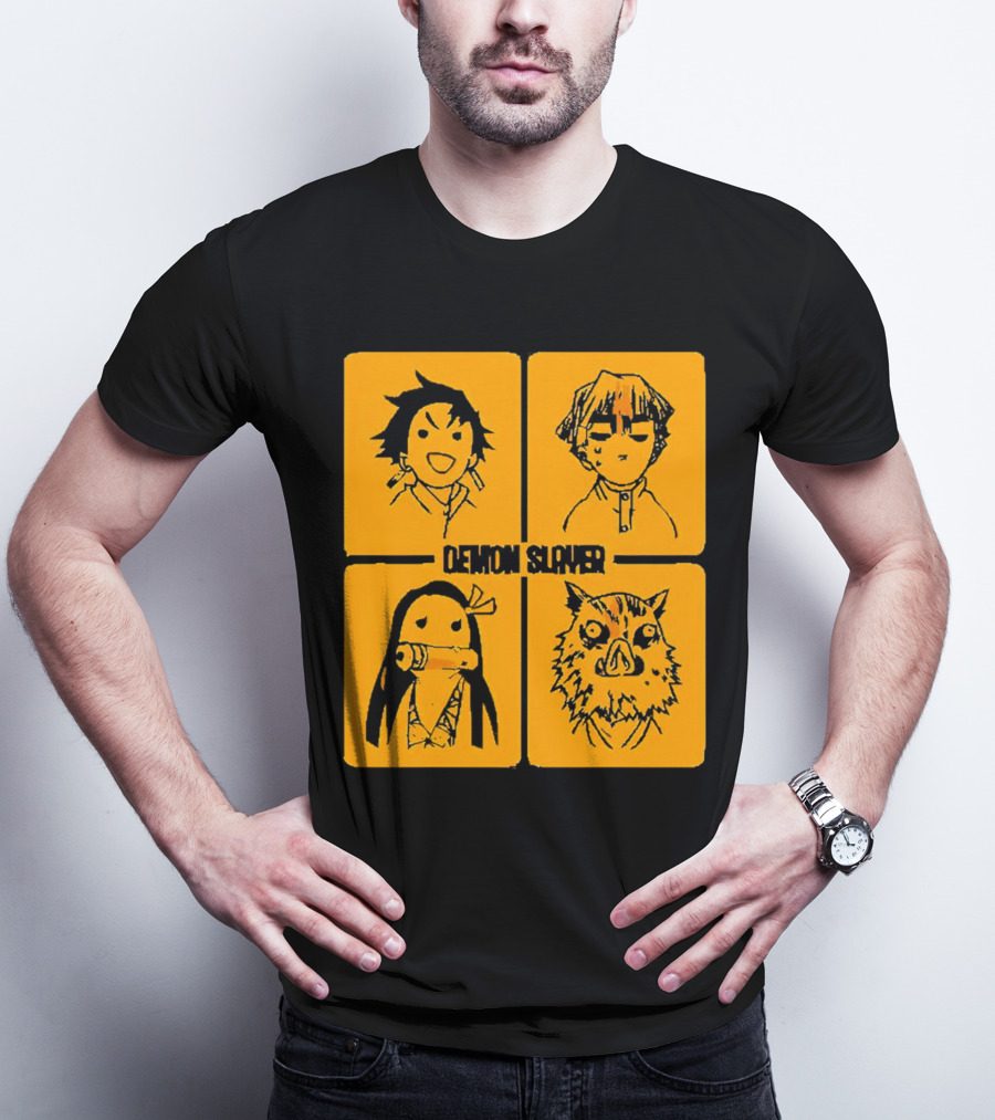 Demon Slayer Tanjiro Nezuko Inosuke Zenitsu Iconic Characters T-Shirt