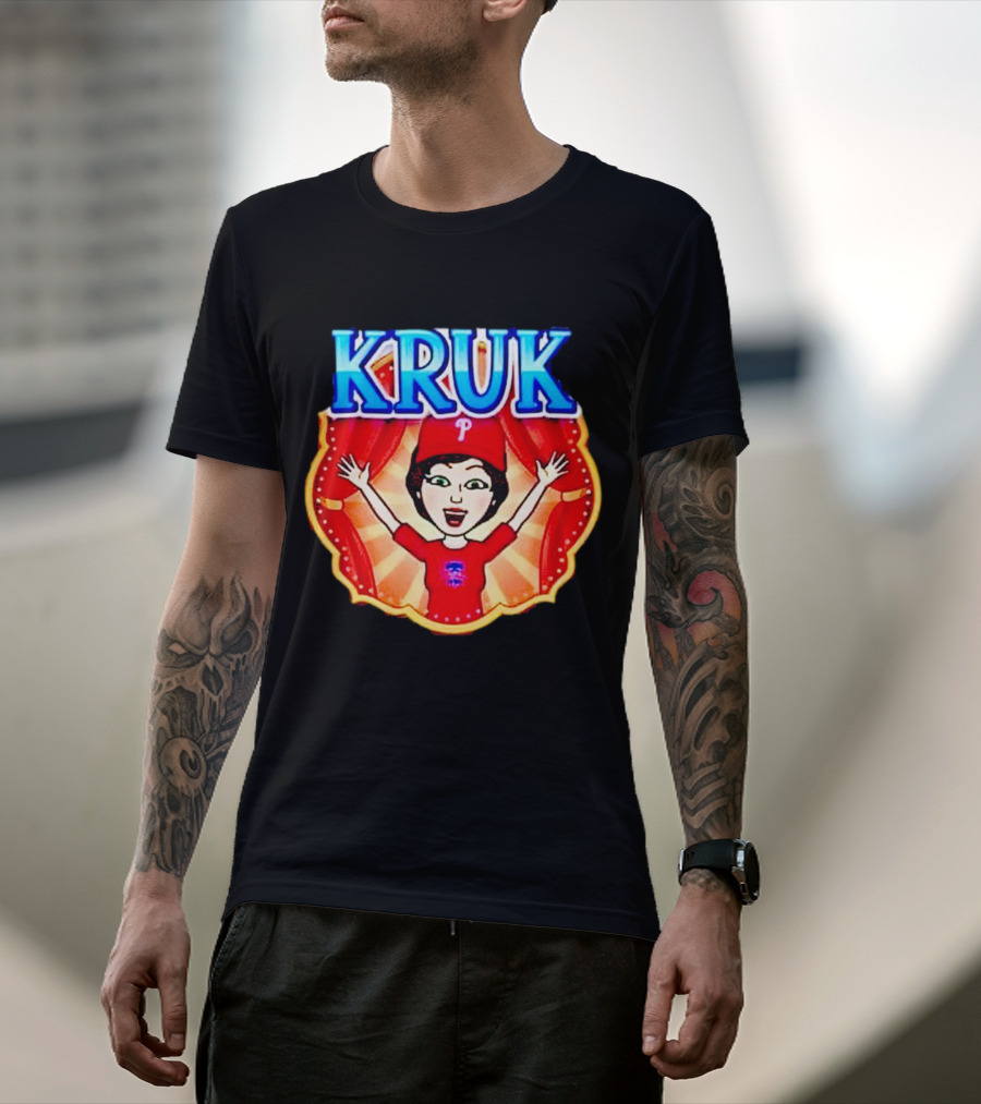 Kruk Philadelphia Phillies Cartoon Character Red Hat T-Shirt