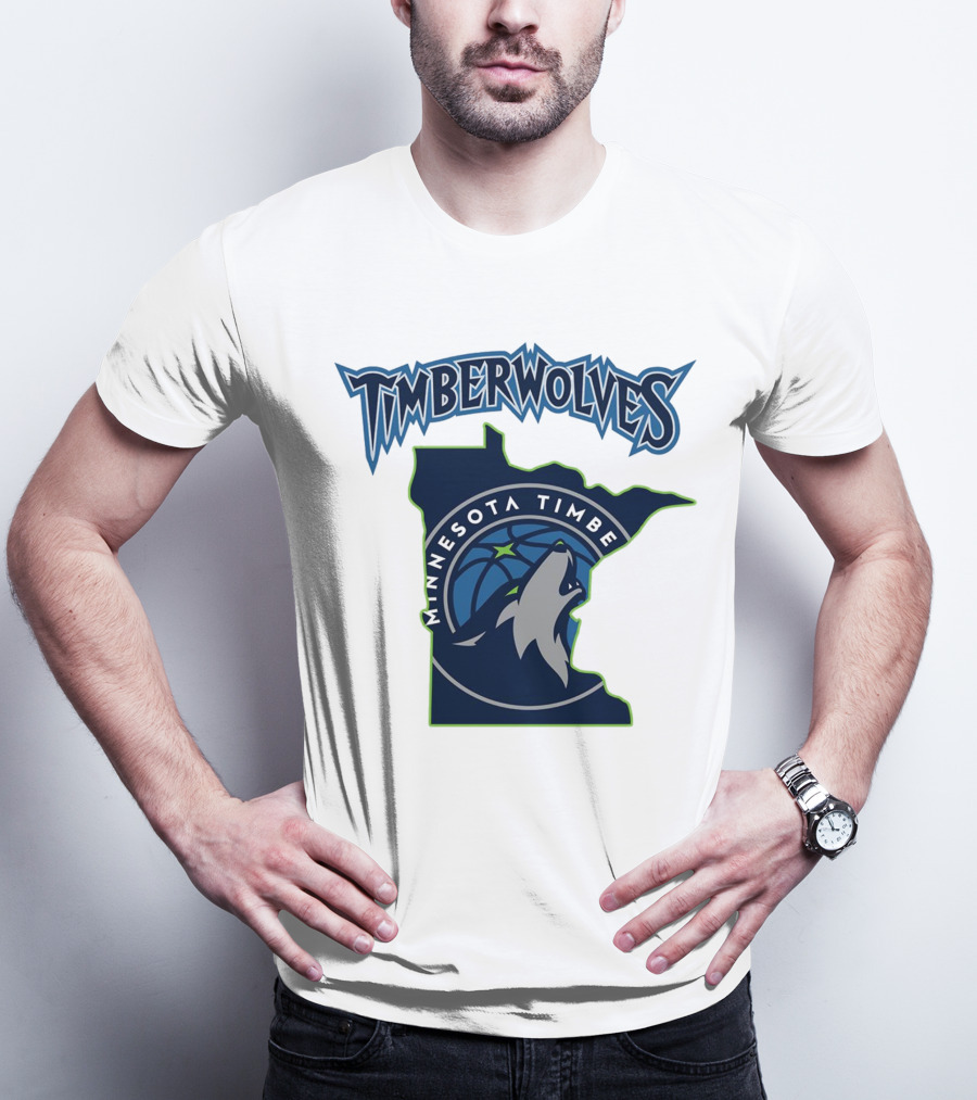 Minnesota Timberwolves Logo Map T-Shirt