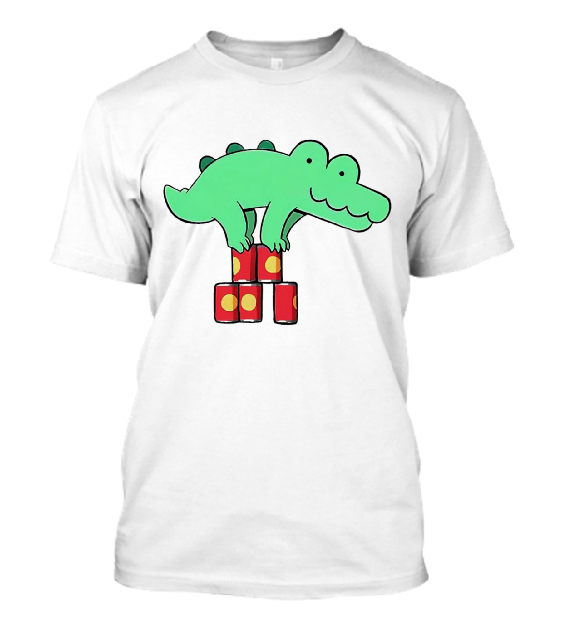 Orlando Funny Cartoon Crocodile Balancing On Red Cans T-Shirt