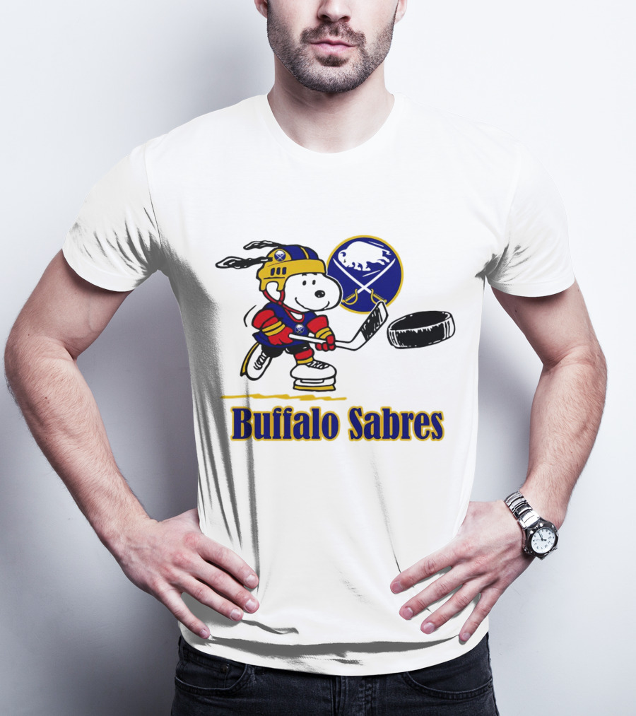 Snoopy Buffalo Sabres Hockey Player With Puck T-Shirt