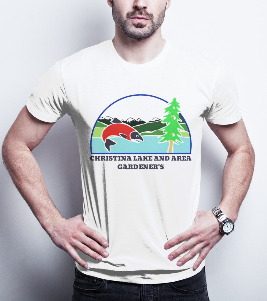 Christina Lake And Area Gardener’s Salmon And Evergreen Landscape T-Shirt