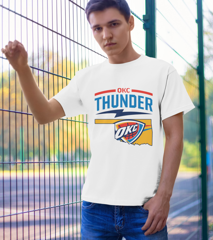 OKC Thunder Basketball Oklahoma Map T-Shirt