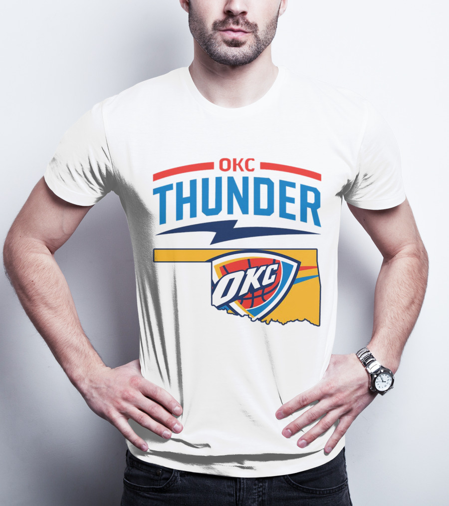 OKC Thunder Basketball Oklahoma Map T-Shirt