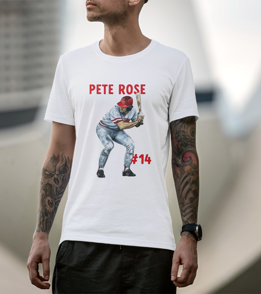 Pete Rose 14 Cincinnati Reds Baseball Player T-Shirt
