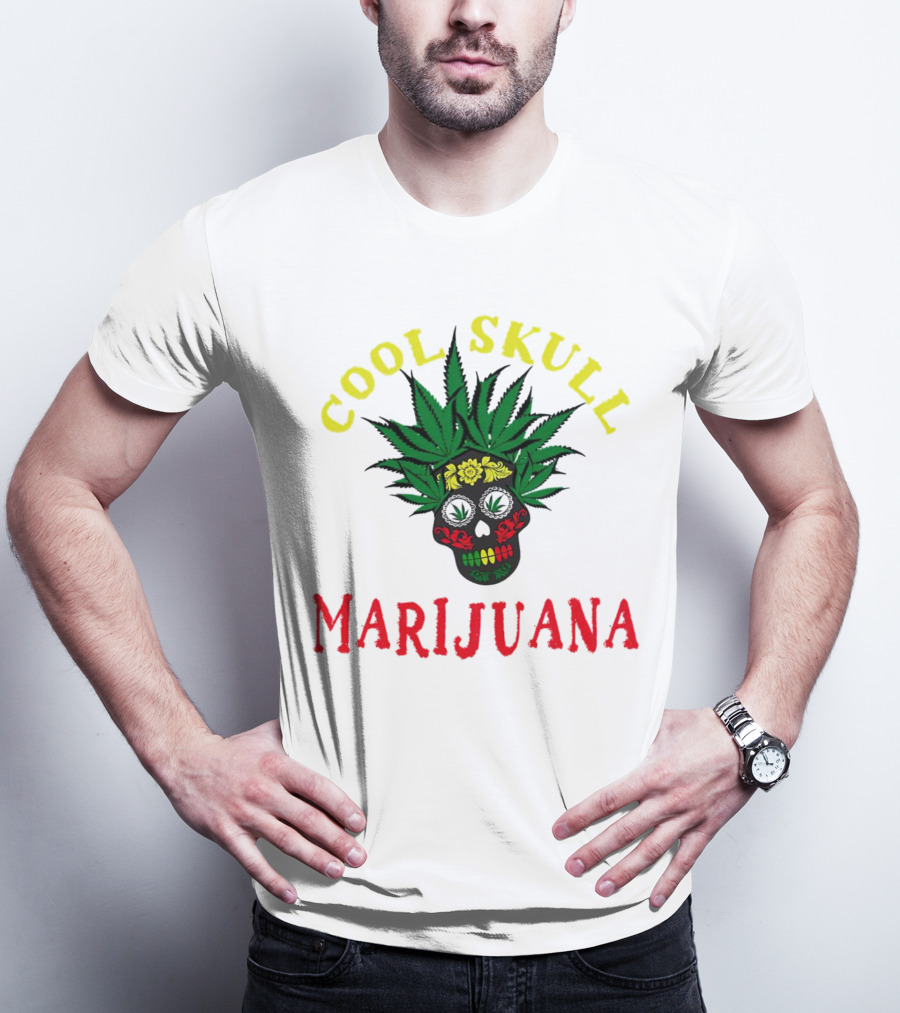 Cool Skull Marijuana Weed Lovers T-Shirt