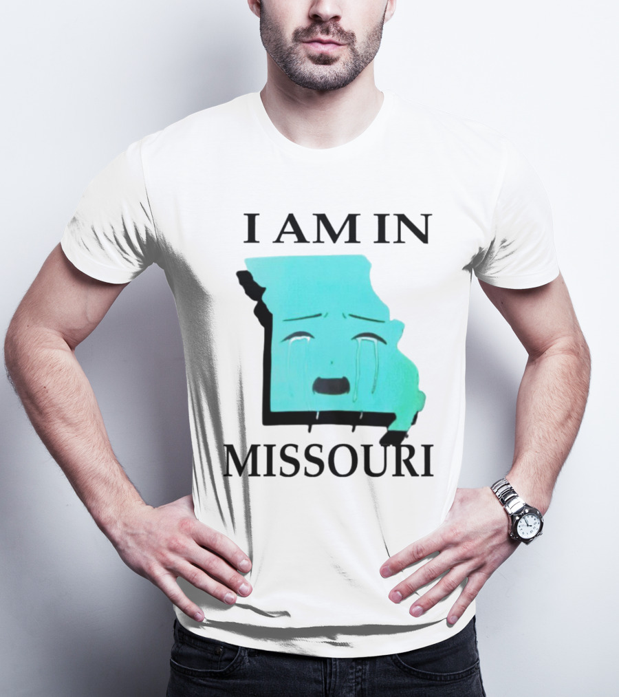 I Am In Missouri Crying Map Face T-Shirt