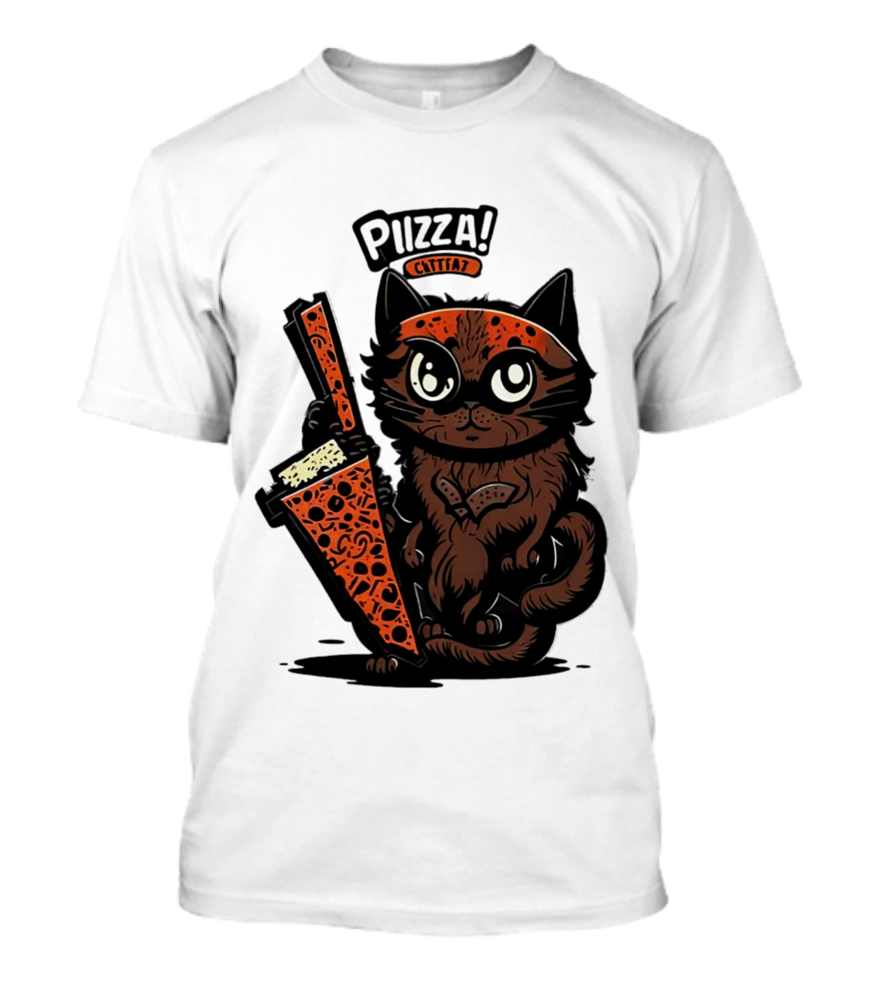 Pizza Cat Cattfat Meow That's A Good Slice T-Shirt