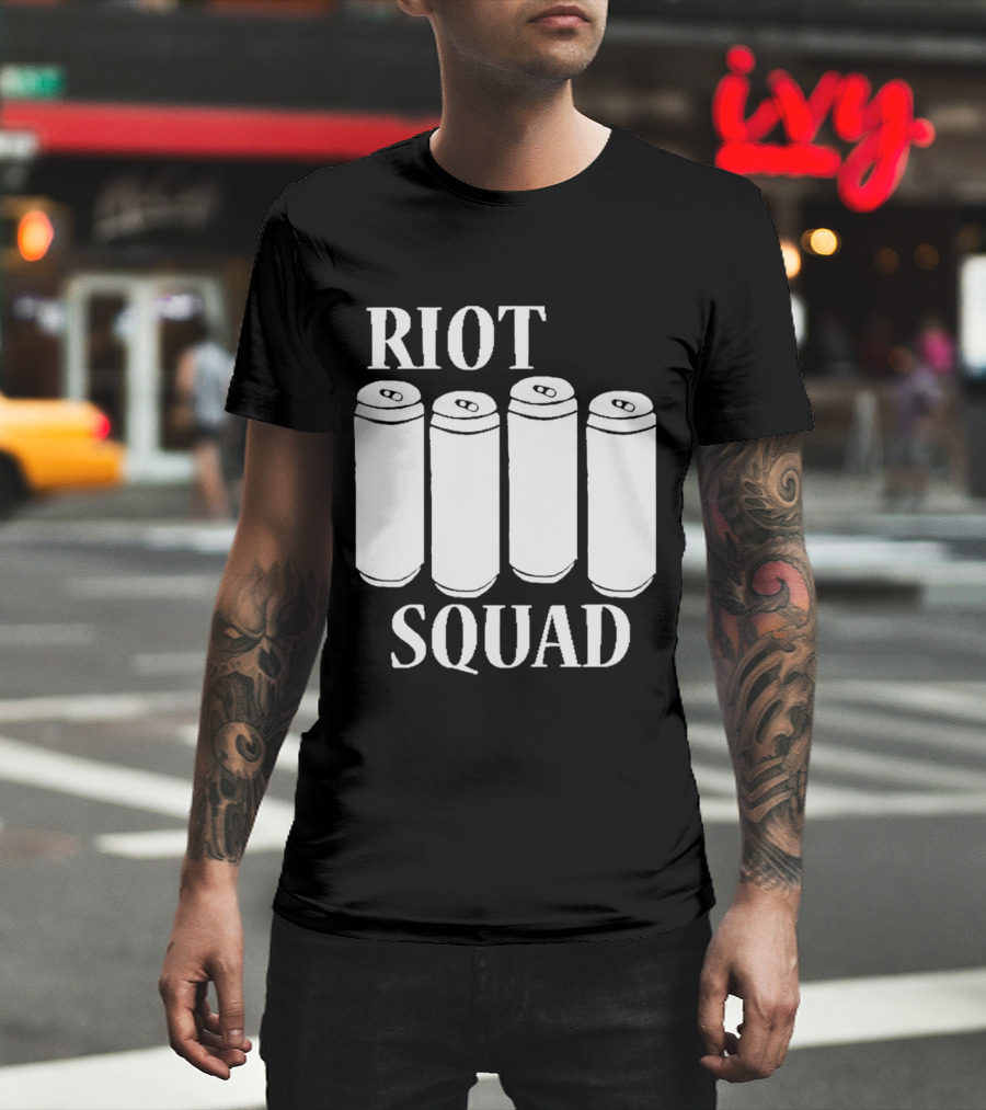 Riot Squad Beer Can Four Pack T-Shirt