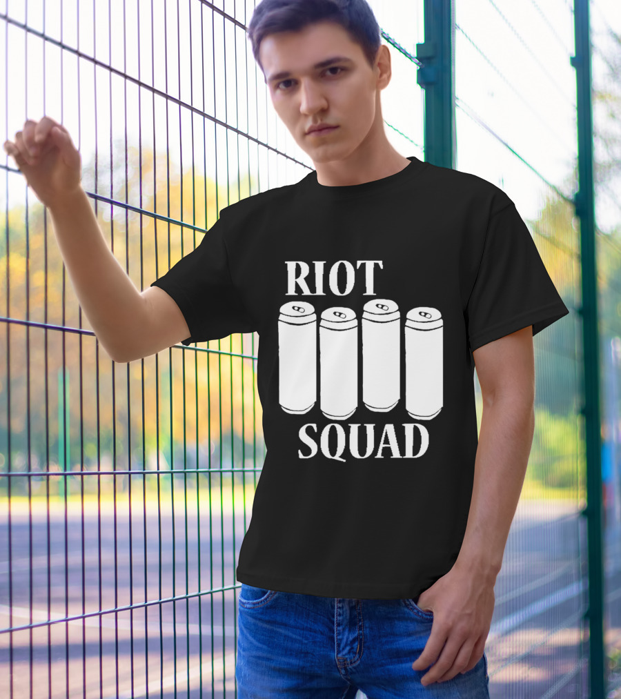 Riot Squad Beer Can Four Pack T-Shirt