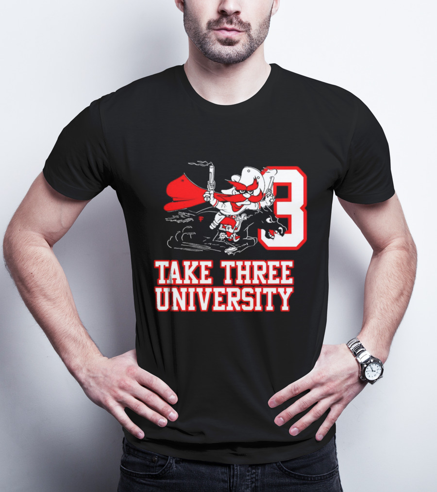 Joey Mcguire Take Three University Red Raider Character Number 3 T-Shirt