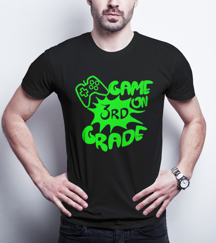 Game On 3rd Grade Gaming Controller Burst T-Shirt