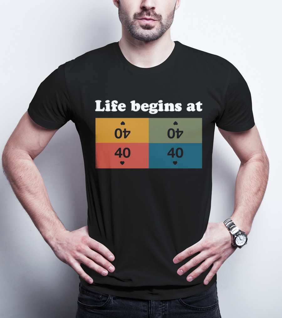 Life Begins At Commander Sphere 40 Spade Heart Cards T-Shirt