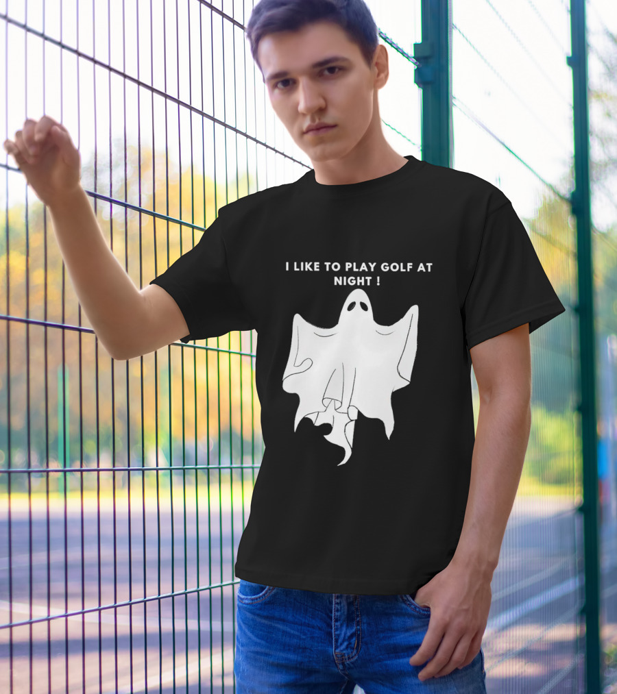 I Like To Play Golf At Night Ghost T-Shirt
