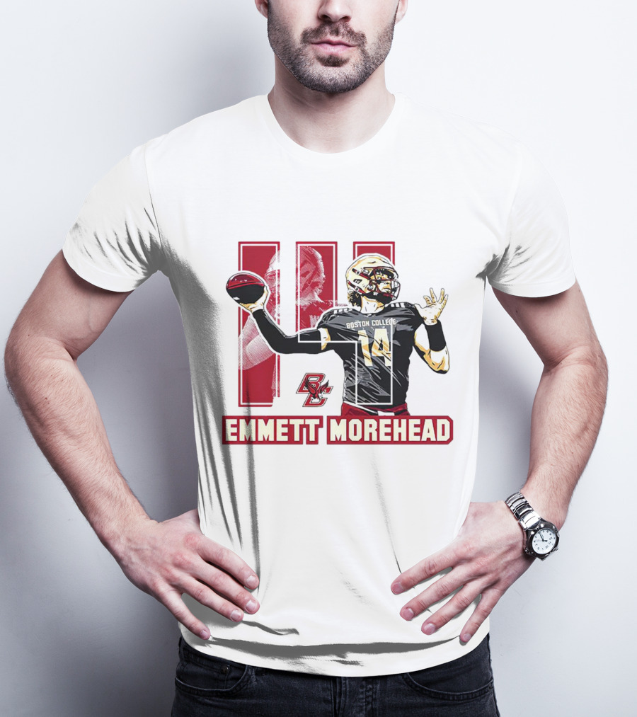 Emmett Morehead Boston College Eagles NCAA Football Caricature Quarterback Number 14 T-Shirt