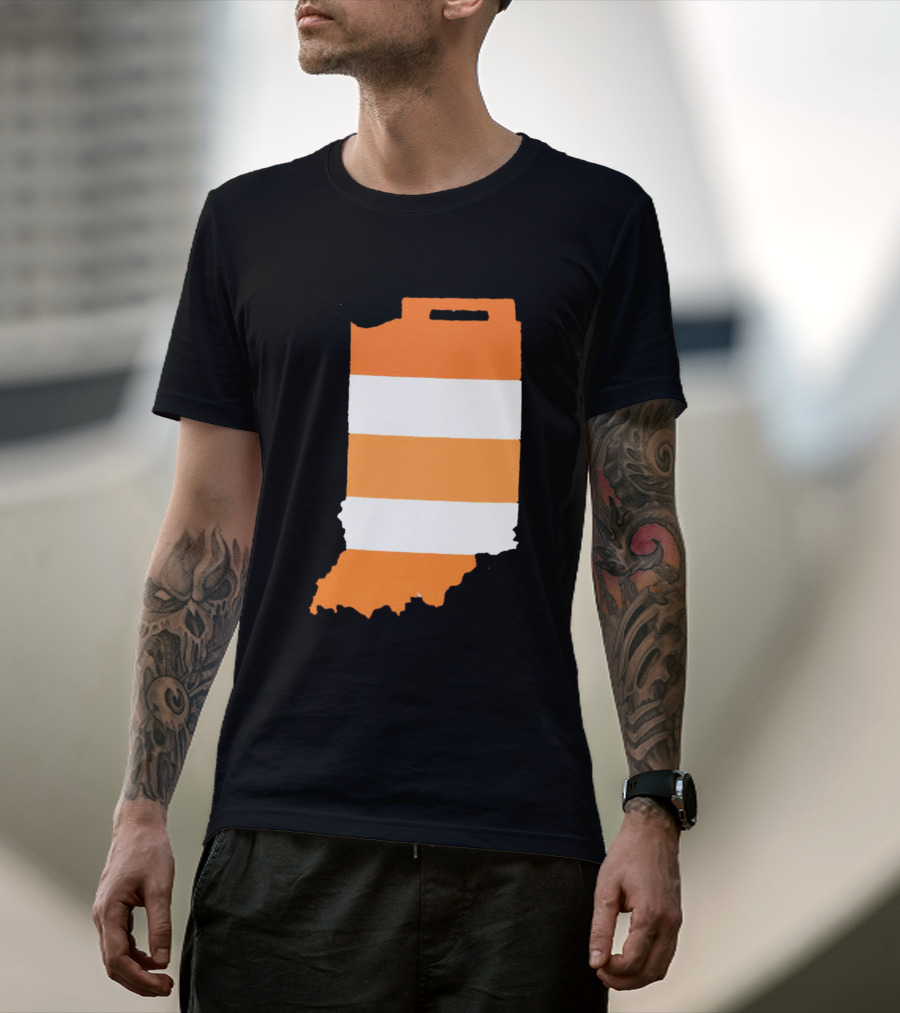 Indiana Under Construction Traffic Barrel Shape T-Shirt