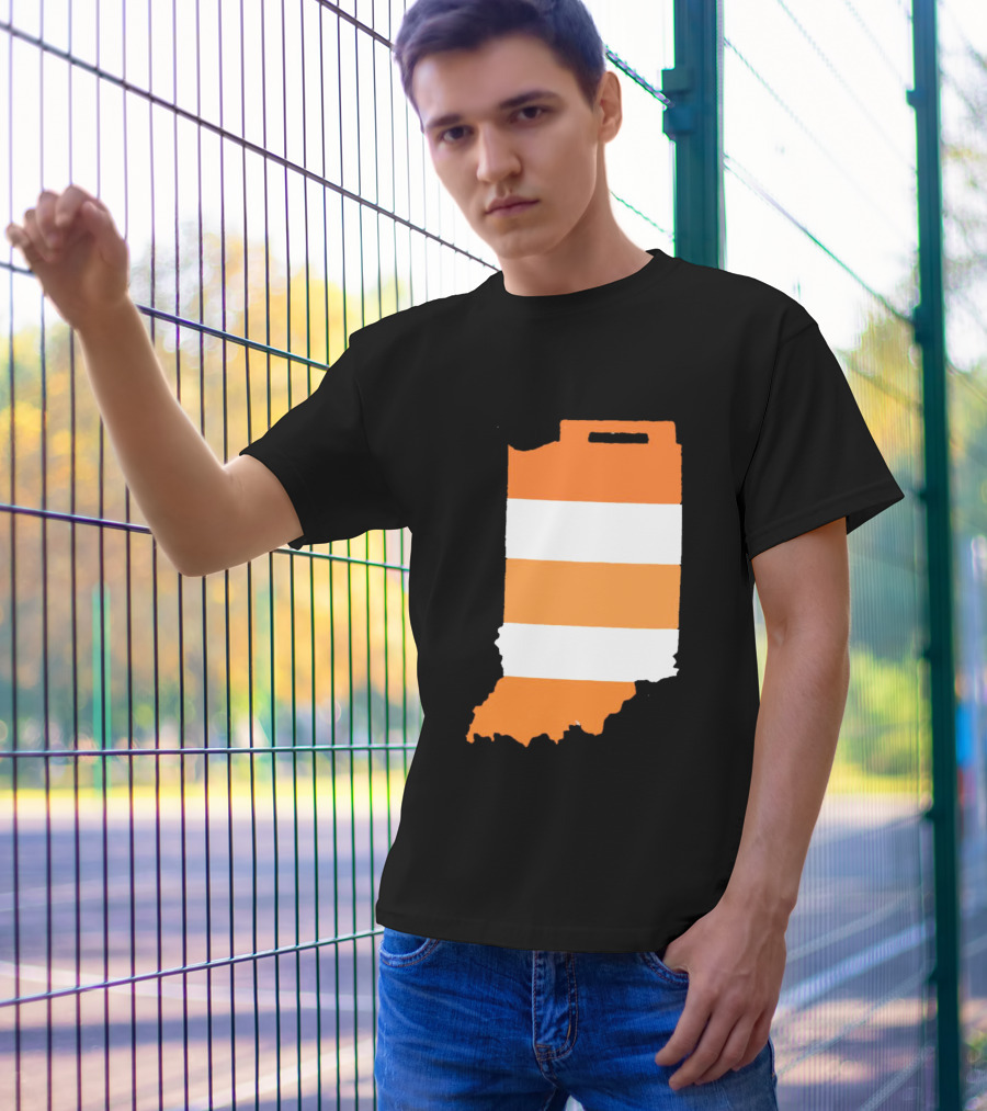 Indiana Under Construction Traffic Barrel Shape T-Shirt