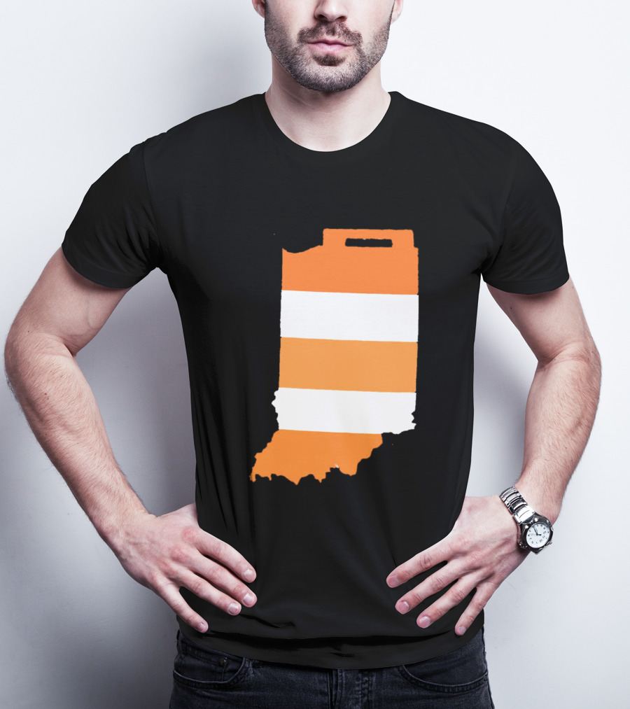 Indiana Under Construction Traffic Barrel Shape T-Shirt