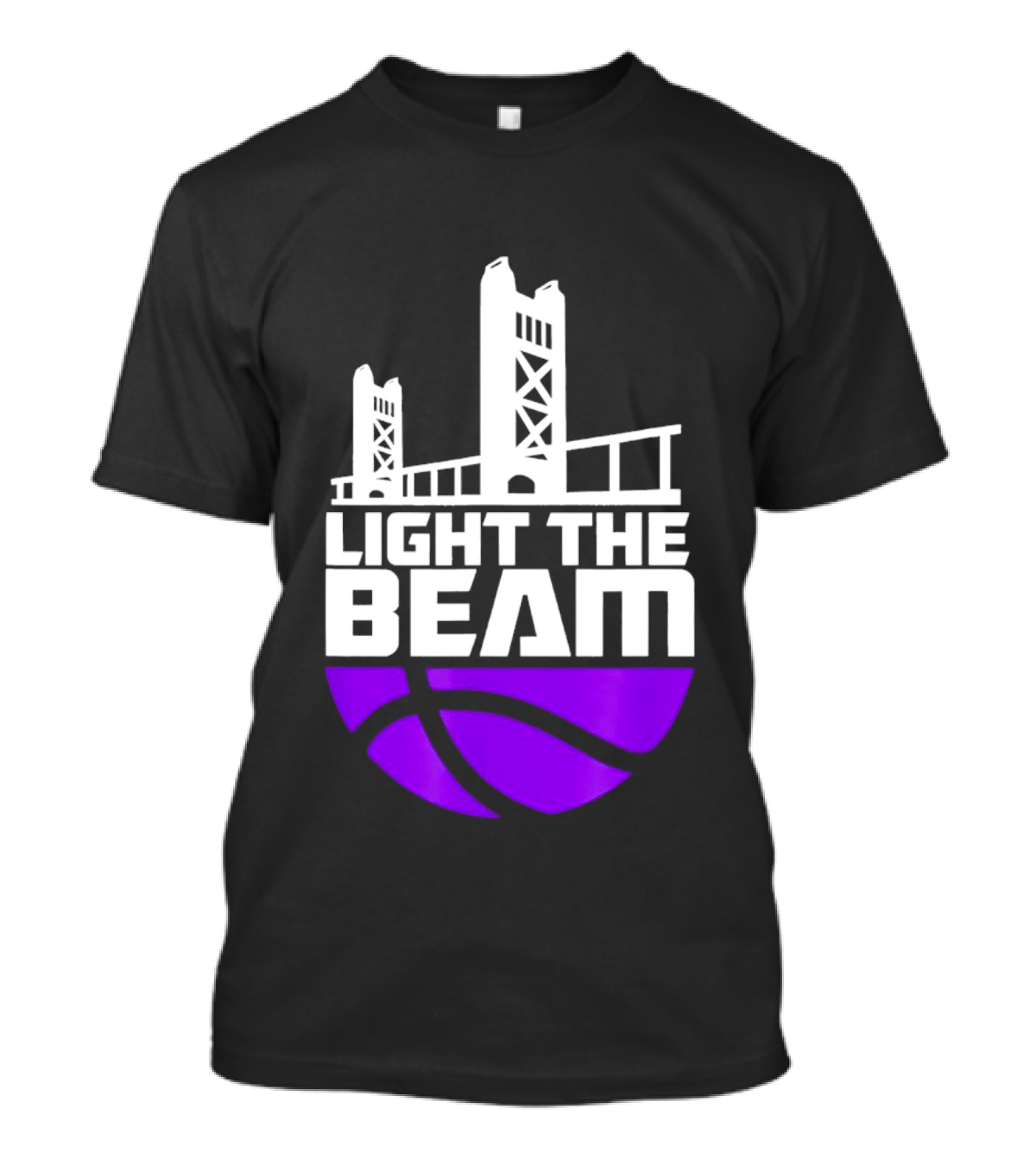 Light The Beam Sacramento Kings Skyline Basketball T-Shirt