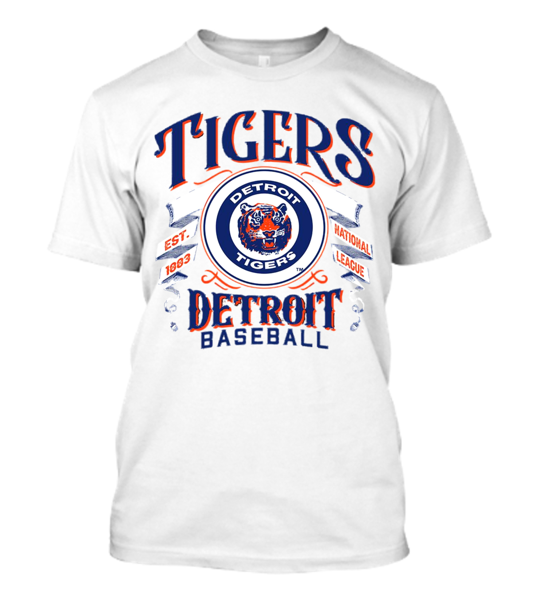 Tigers Detroit Baseball Est 1883 National League Detroit Tigers T-Shirt