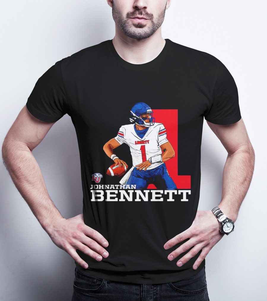 Johnathan Bennett Liberty Flames NCAA Football Quarterback Caricature T-Shirt