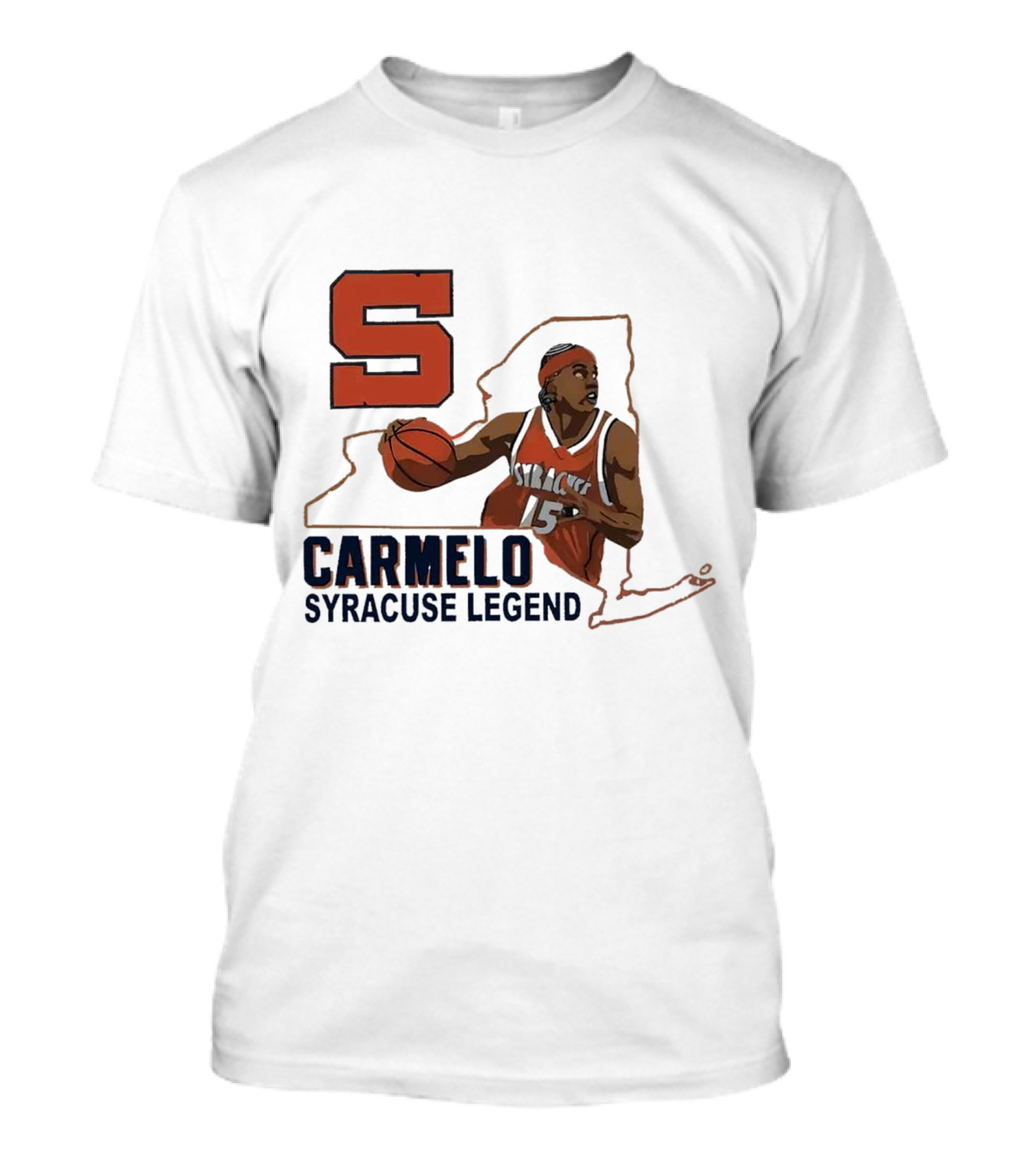 Carmelo Anthony Syracuse Legend Basketball Orange Number 15 T-Shirt
