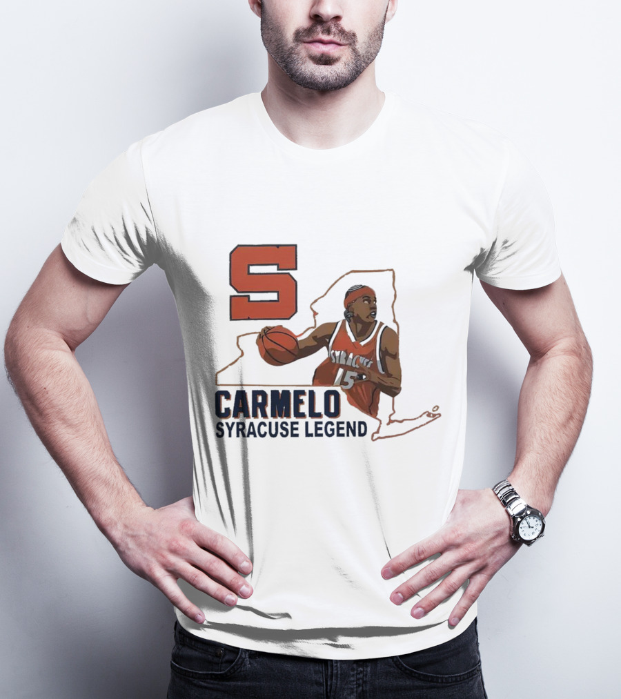 Carmelo Anthony Syracuse Legend Basketball Orange Number 15 T-Shirt