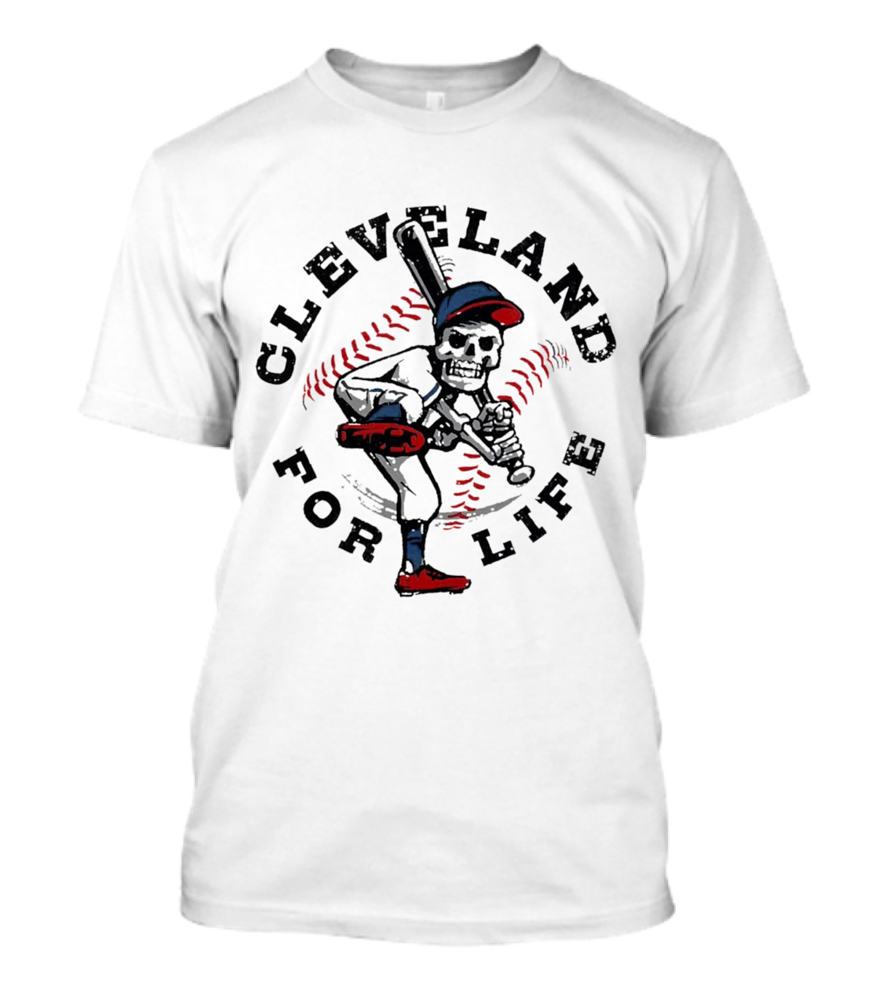 Cleveland Guardians Baseball Skeleton Batting Stance For Life T-Shirt