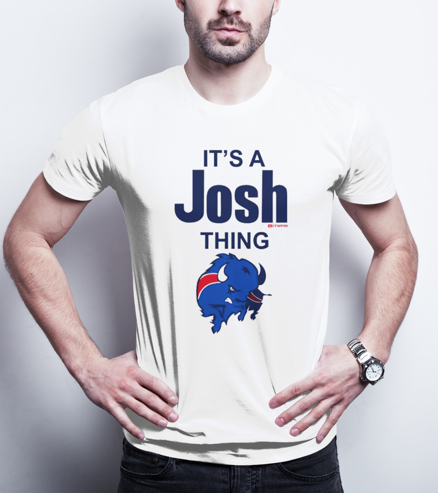 It's A Josh Thing Buffalo Bills Blue Red Bison T-Shirt