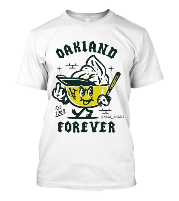 Oakland A's Forever Est. 1968 Retro Baseball Character T-Shirt