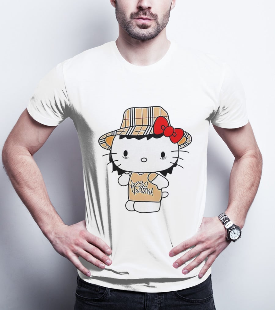 Peso Pluma Hello Kitty Plaid Hat Red Bow T-Shirt