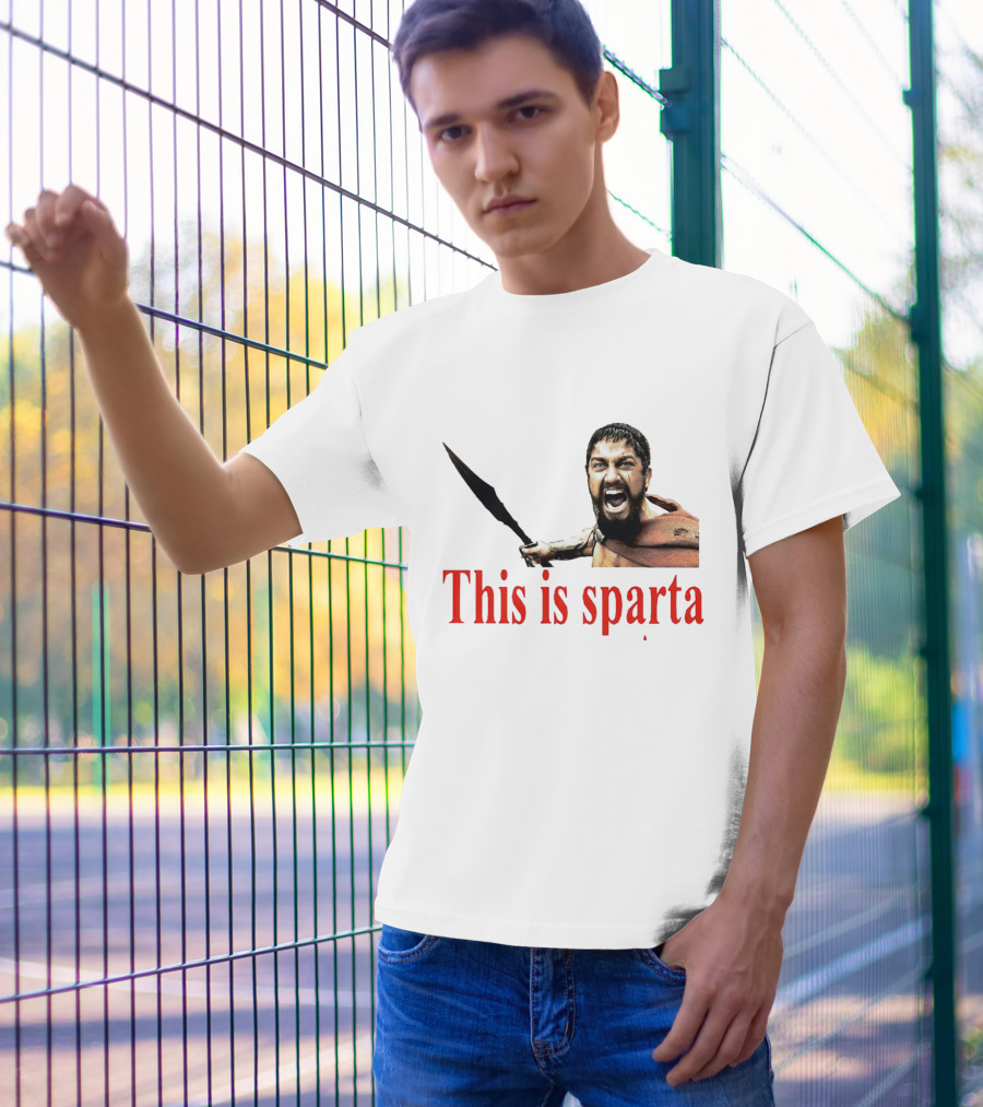 This Is Sparta Gerard Butler 300 Movie Scene Iconic Shout T-Shirt
