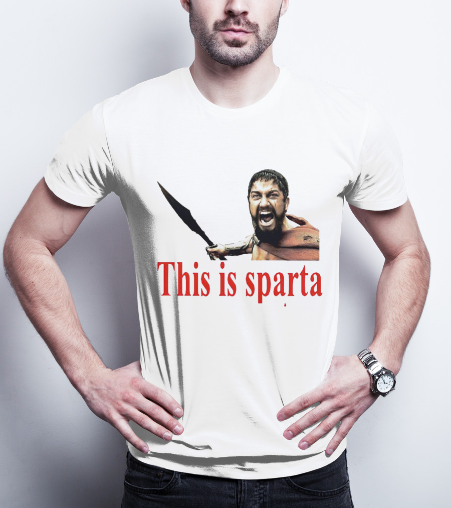 This Is Sparta Gerard Butler 300 Movie Scene Iconic Shout T-Shirt