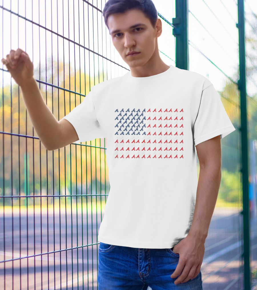 Atlanta Braves American Flag Logo T-Shirt