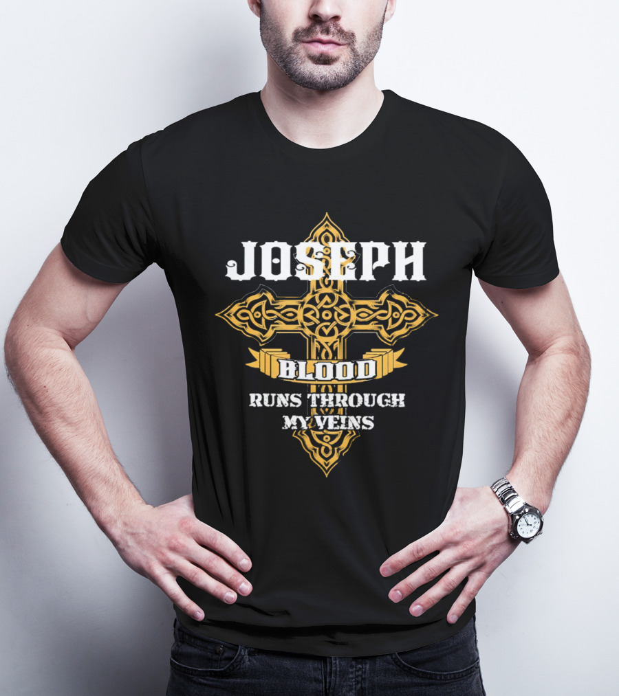 Joseph Blood Runs Through My Veins Cross T-Shirt