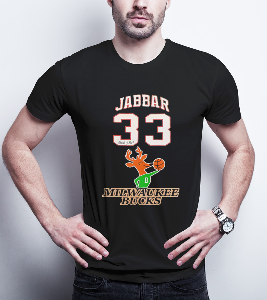 Jabbar 33 Mitchell And Ness Milwaukee Bucks T-Shirt