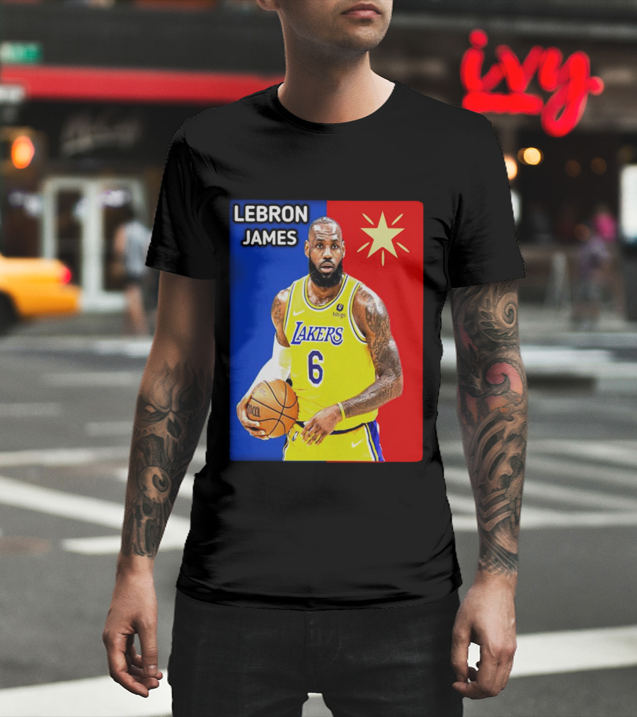 LeBron James Los Angeles Lakers Basketball Star 6 T-Shirt