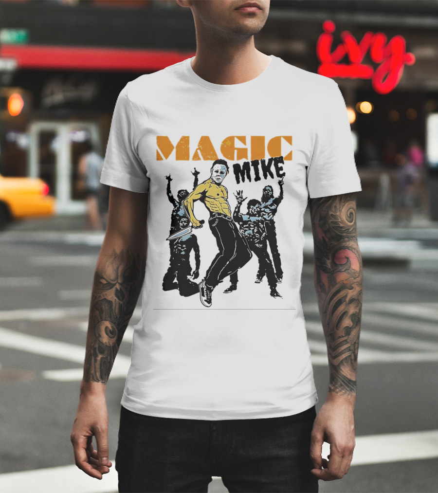 Michael Myers Magic Mike Halloween Crossover Dance Mashup T-Shirt