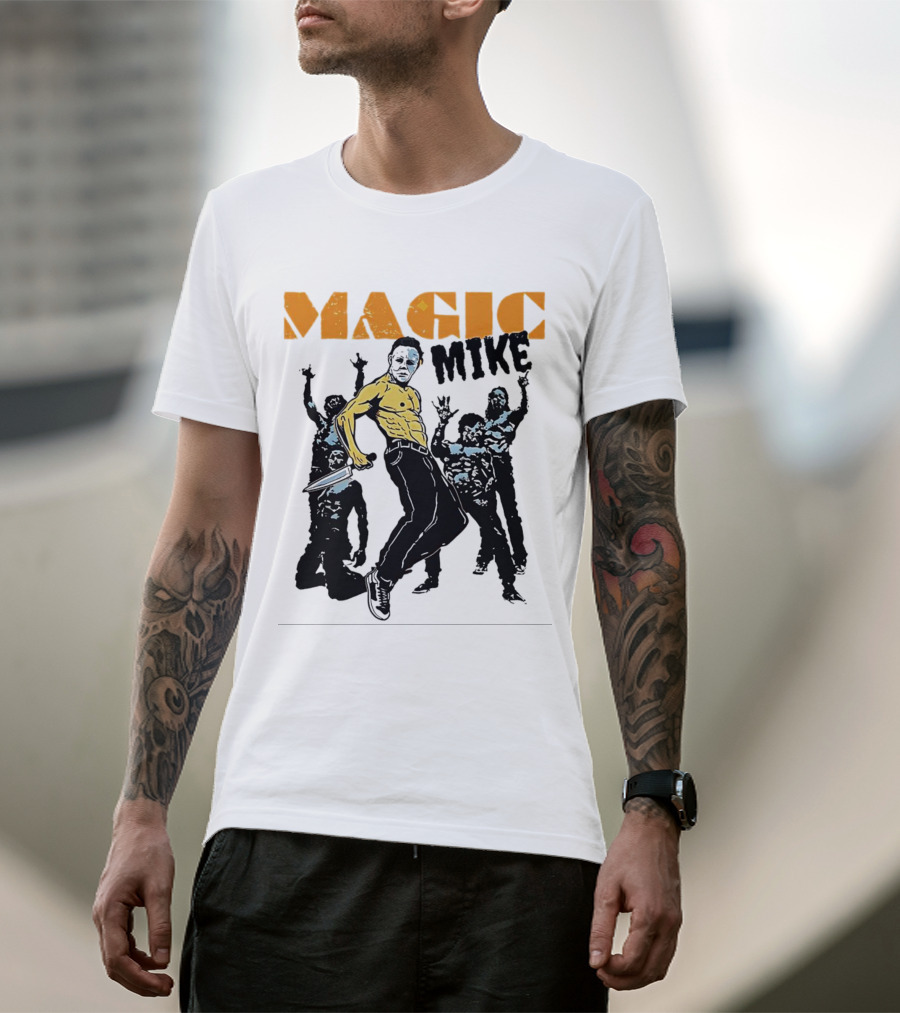 Michael Myers Magic Mike Halloween Crossover Dance Mashup T-Shirt