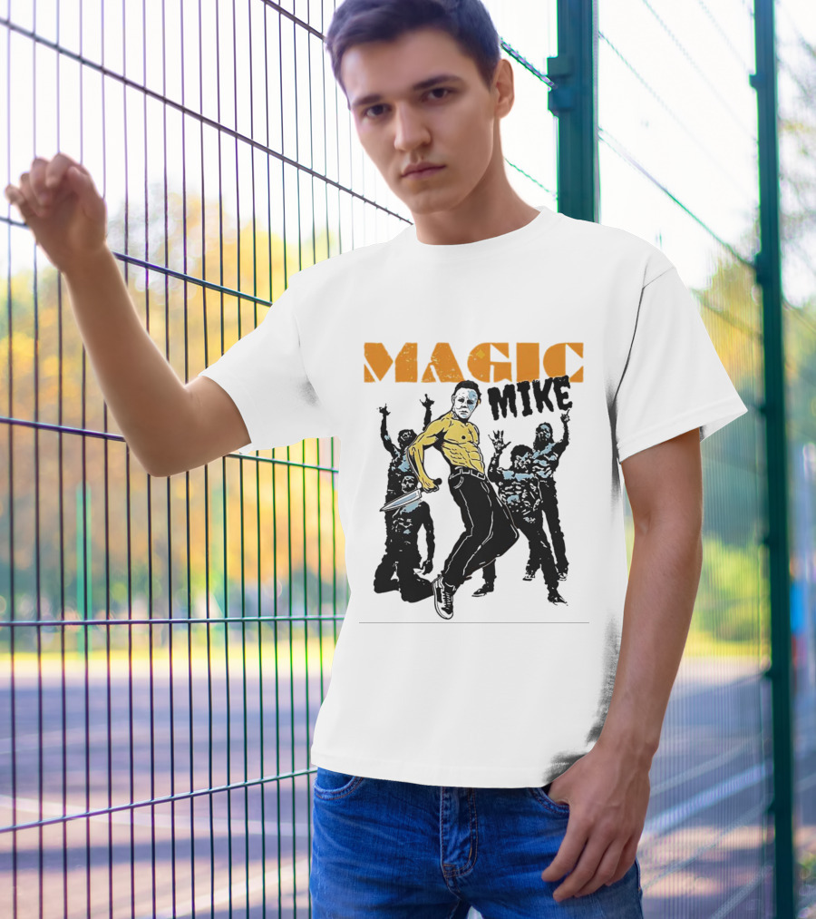 Michael Myers Magic Mike Halloween Crossover Dance Mashup T-Shirt