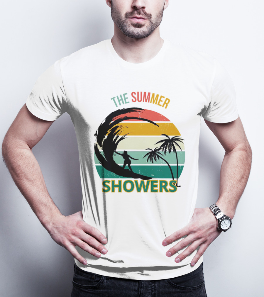 The Summer Showers Surfing Vintage Stripes T-Shirt